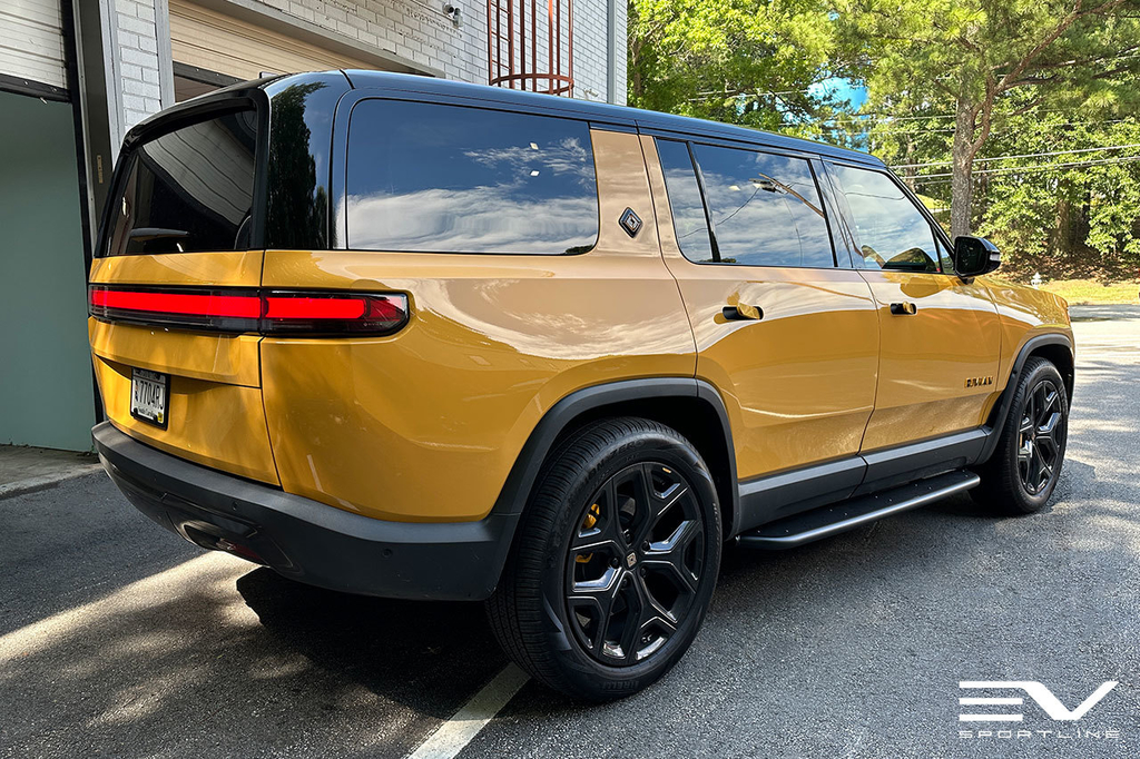 Compas Yellow Rivian R1S with Triple Square Running Boards - EV ...
